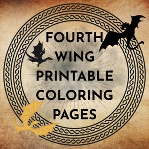 Fourth Wing Coloring Sheets - Fantasy Dragon Printable Pages - Violet ...