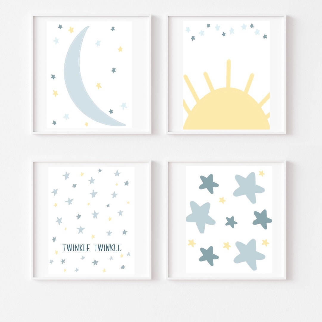 Twinkle Twinkle Nursery Prints Stars Sun & Moon DIGITAL | Etsy Canada