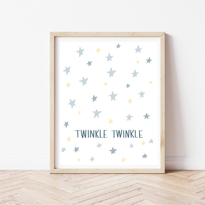 Twinkle Twinkle Nursery Prints Stars Sun & Moon DIGITAL | Etsy