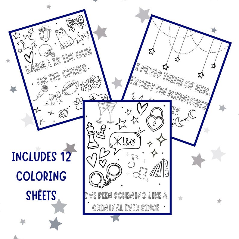 Taylor Swift Midnights Coloring Pages, Fan Art (digital Download) - Etsy