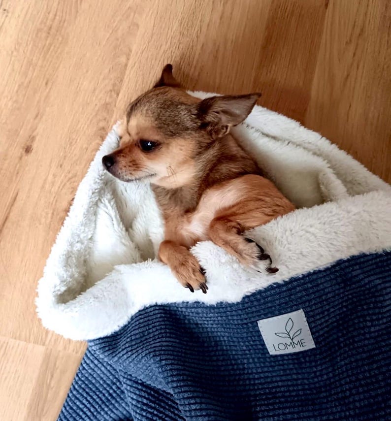 Cave Bed Plush Cozy Corduroy Snuggle Sack for Small Pets Pet Snuggle ...