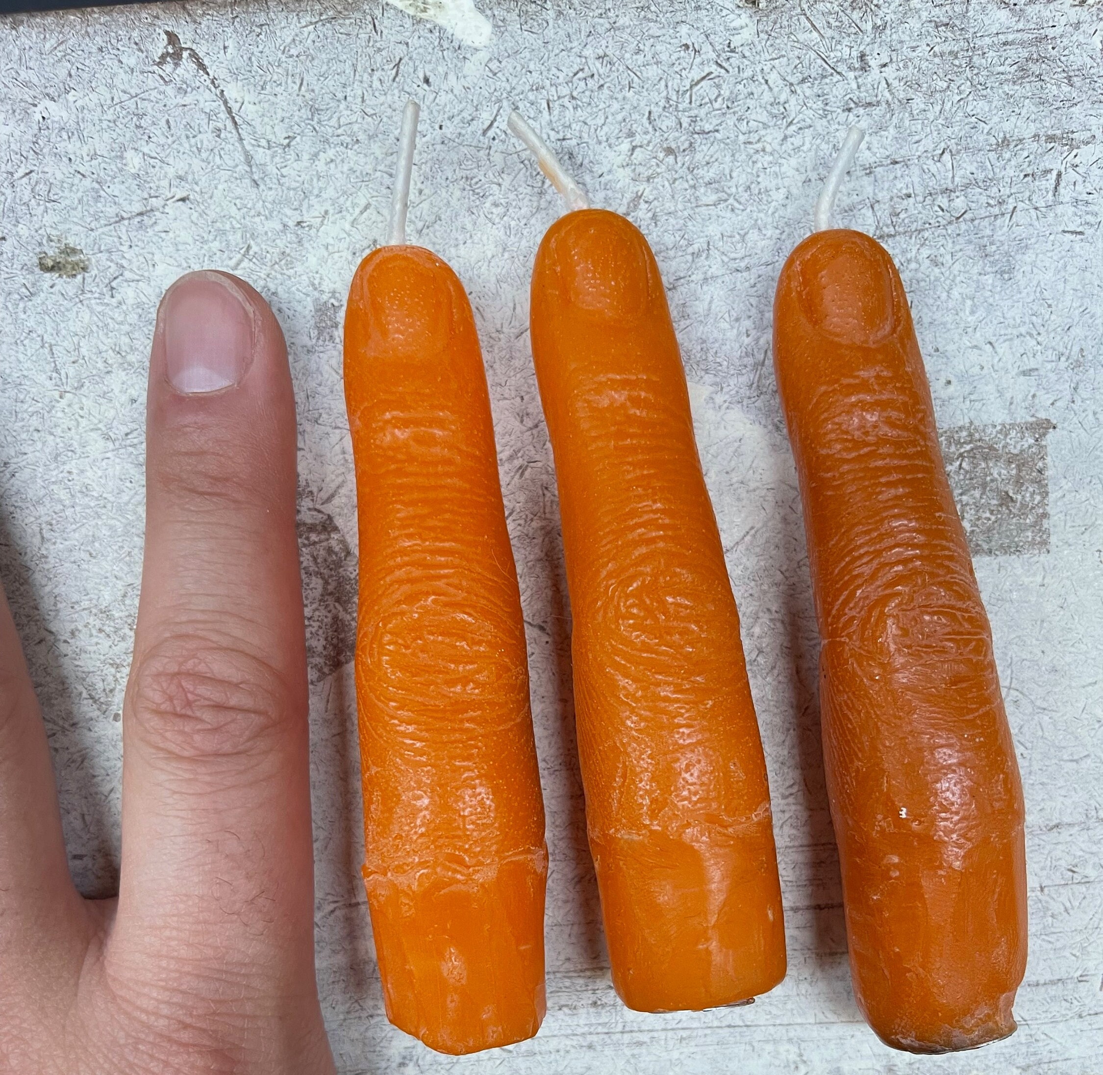 Spooky Finger Candles Beeswax Orange Set Halloween Witchcraft - Etsy