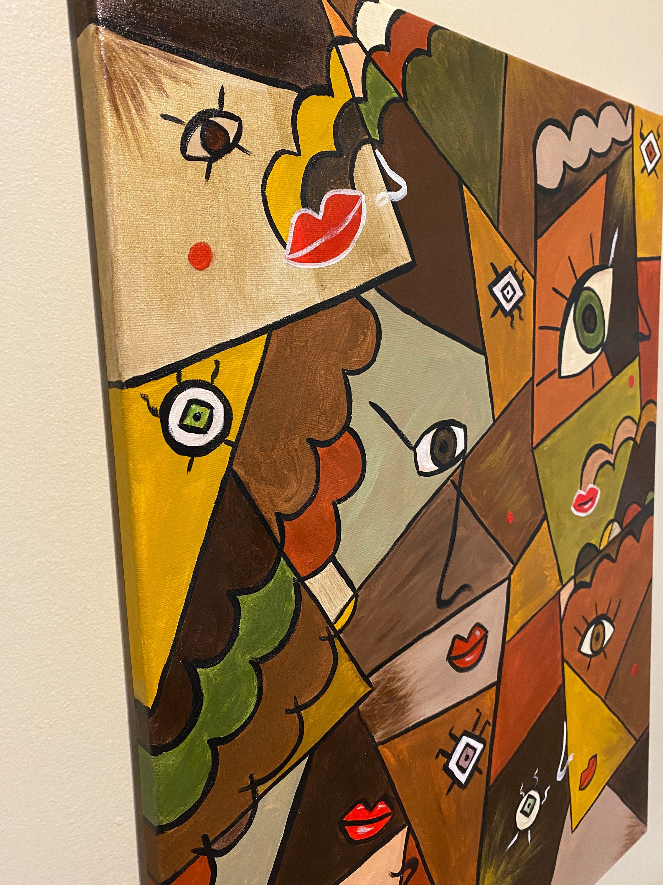 Cubist Painting/cubism/acrylic on Canvas/colorful Painting/eyes and ...