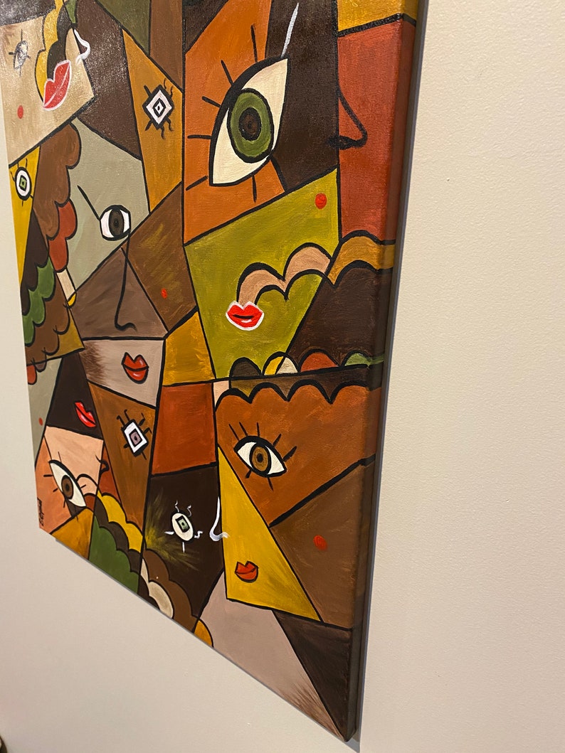 Cubist Painting/cubism/acrylic on Canvas/colorful Painting/eyes and ...