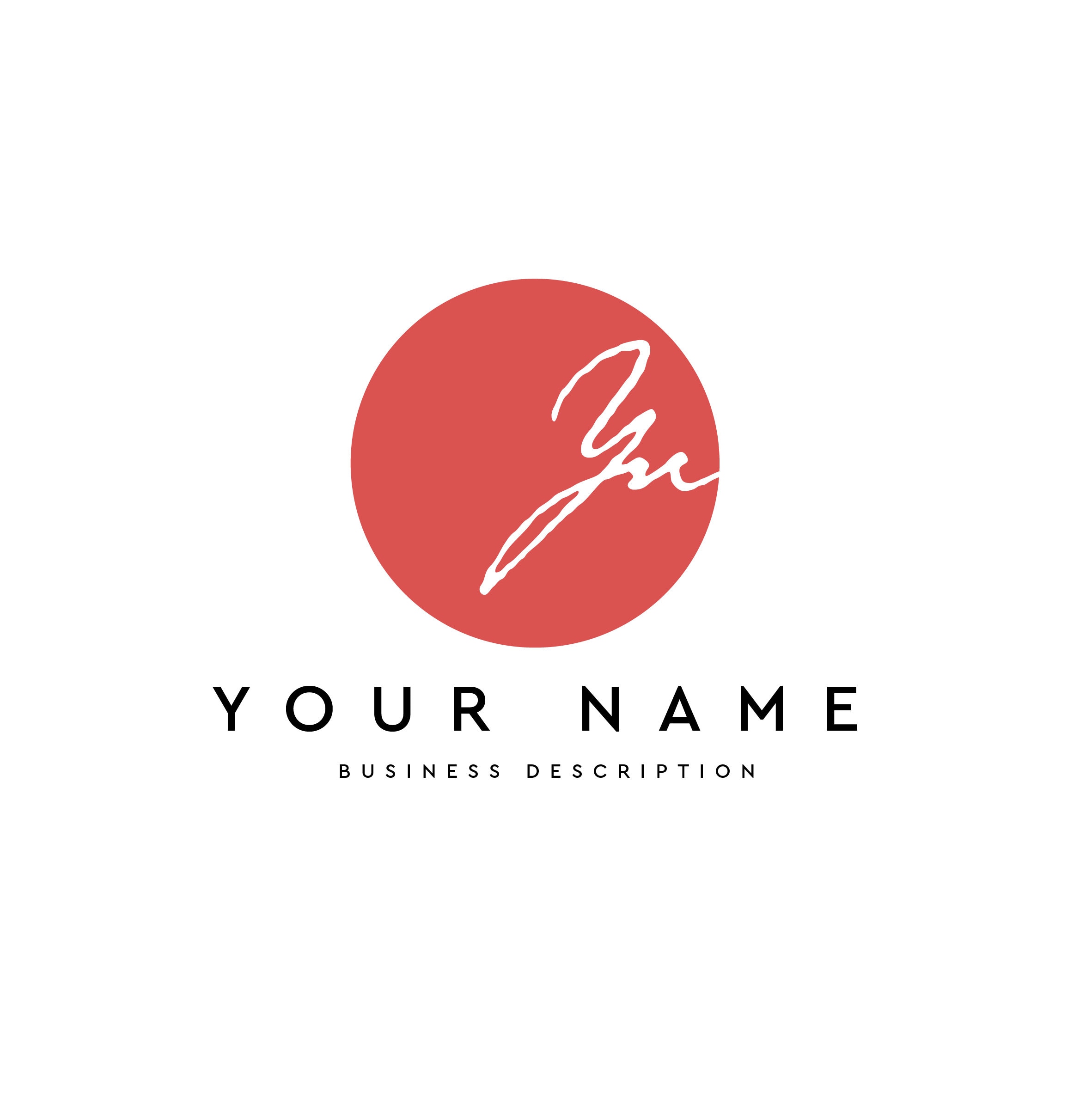 Circle Script Initials Text Company Logo Bespoke Logo Template Design ...