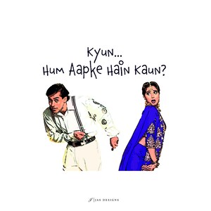Kyun...hum Aapke Hain Kaun. Bollywood Poster Collection: Illustration ...