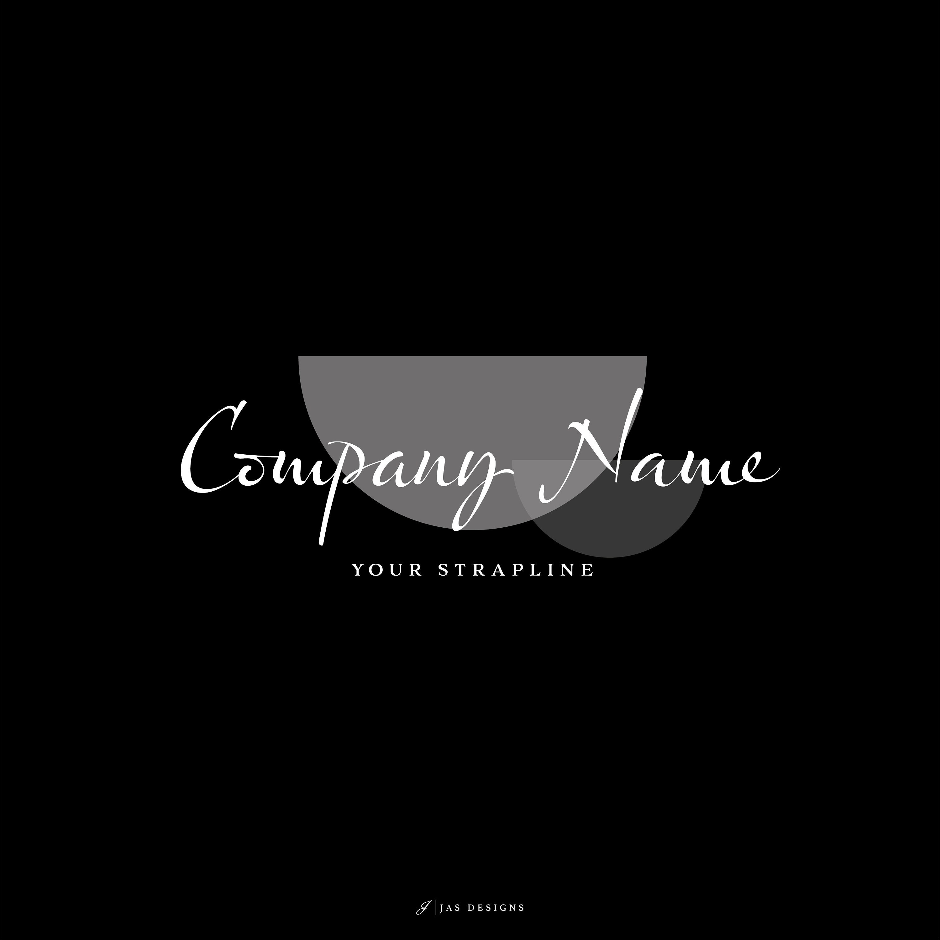 Abstract Script Semi Circle Logo Design Simple Personalised Company ...