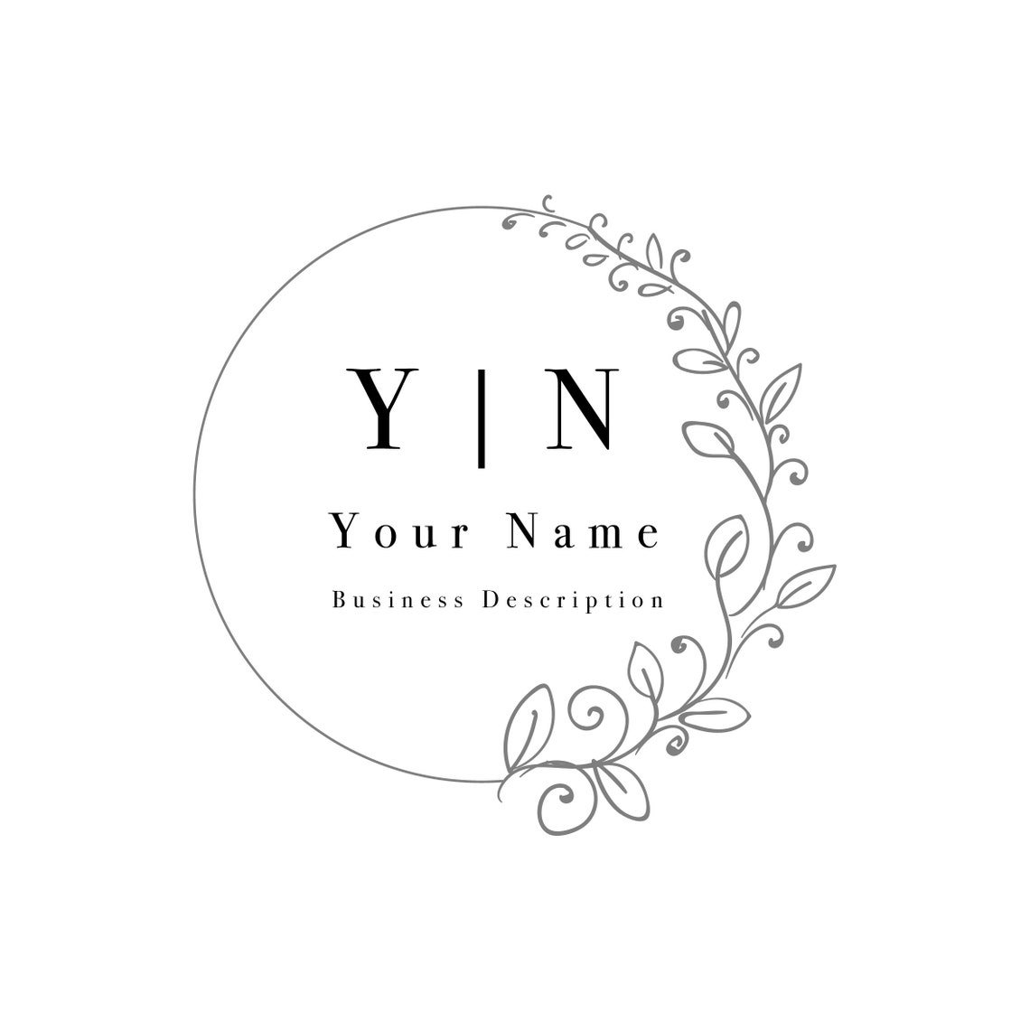 Circle Floral Initials Text Company Logo Bespoke Logo Template Design ...