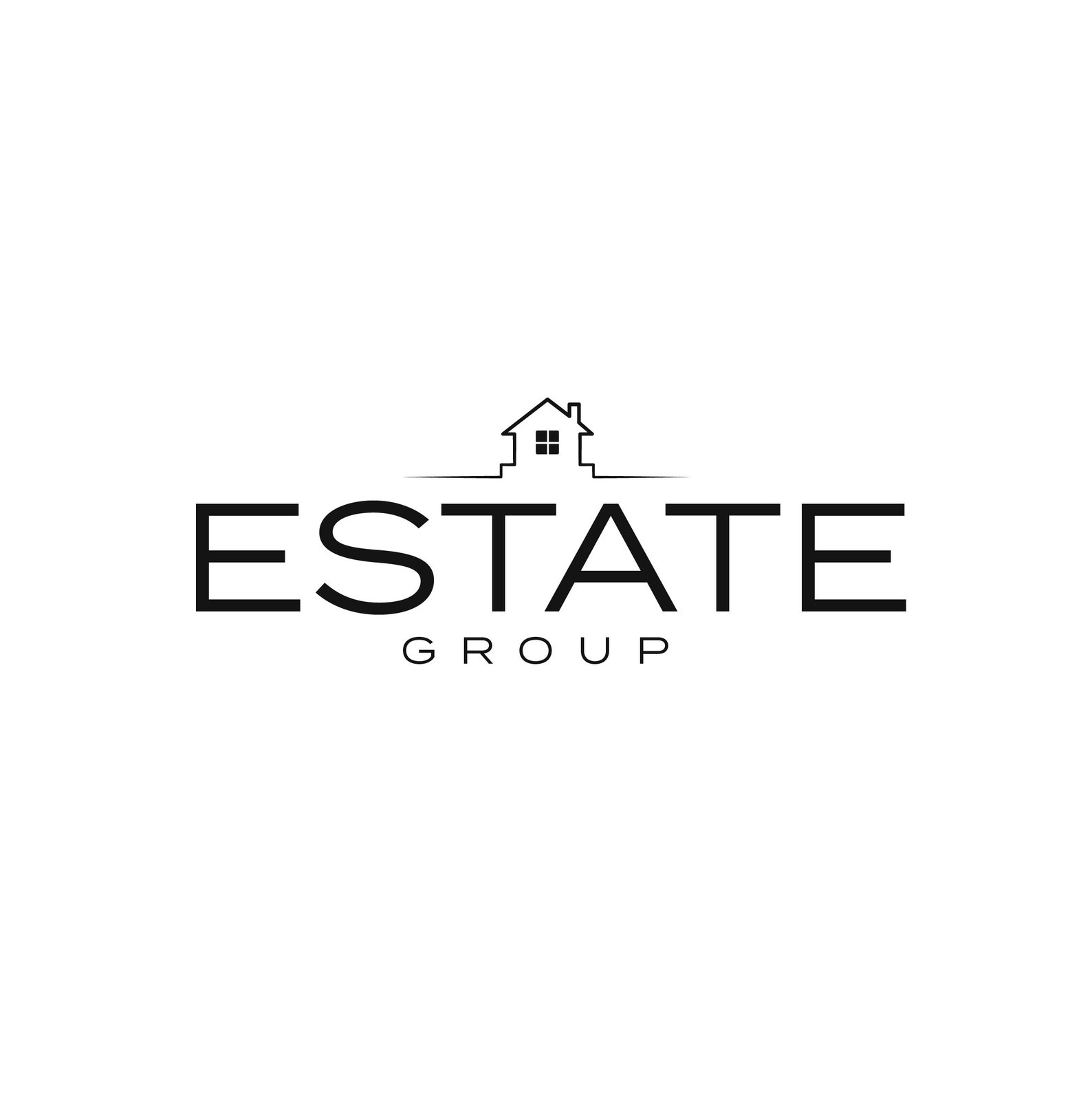 House Simple Outline Estate Logo Bespoke Logo Template Design: Business ...