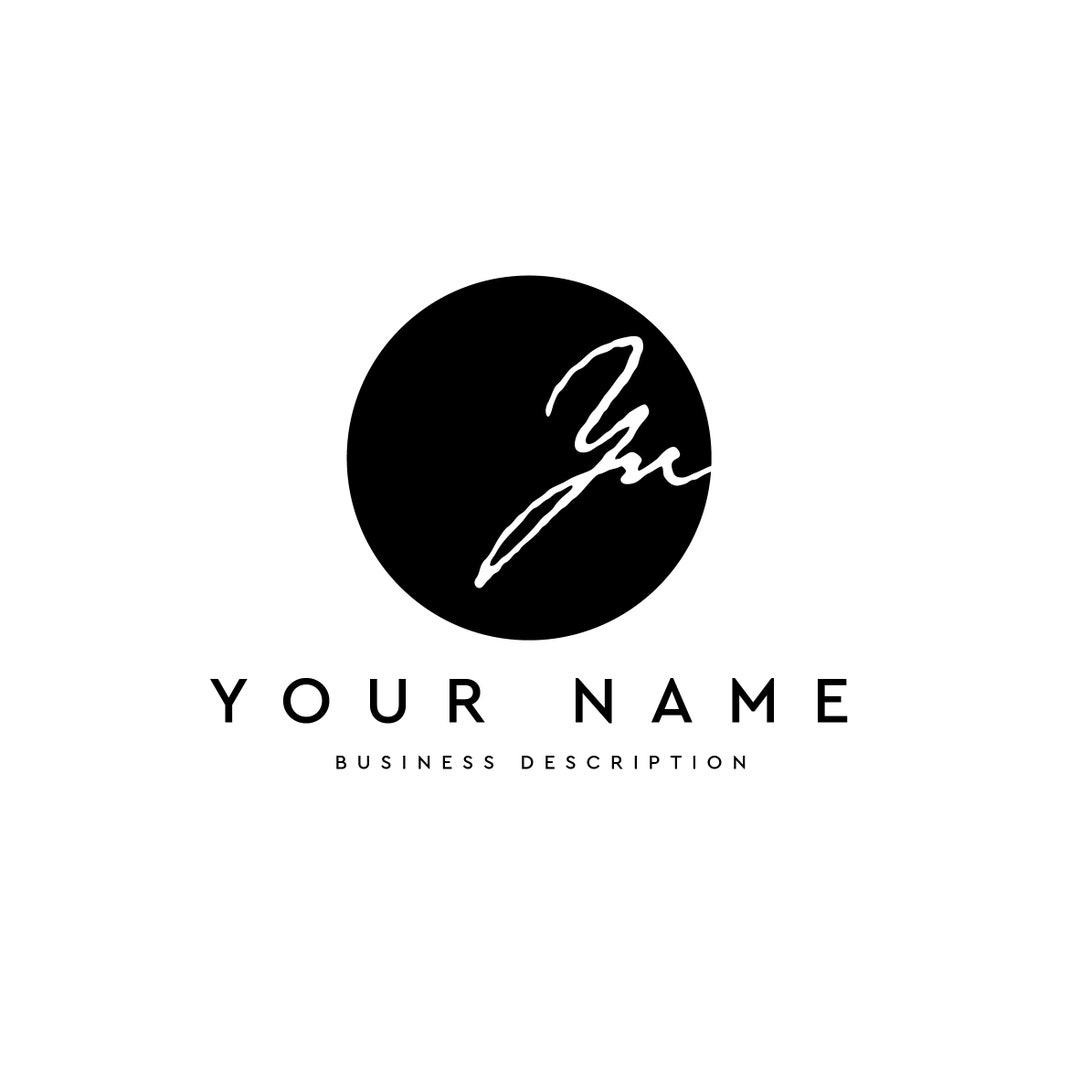 Circle Script Initials Text Company Logo Bespoke Logo Template Design ...