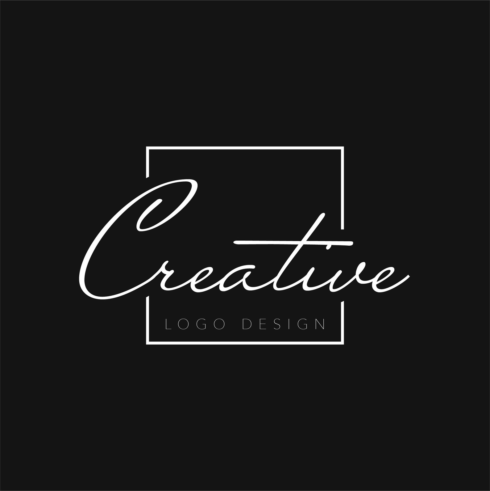 Script Font Logo Square Outline Simple Bespoke Logo Template | Etsy