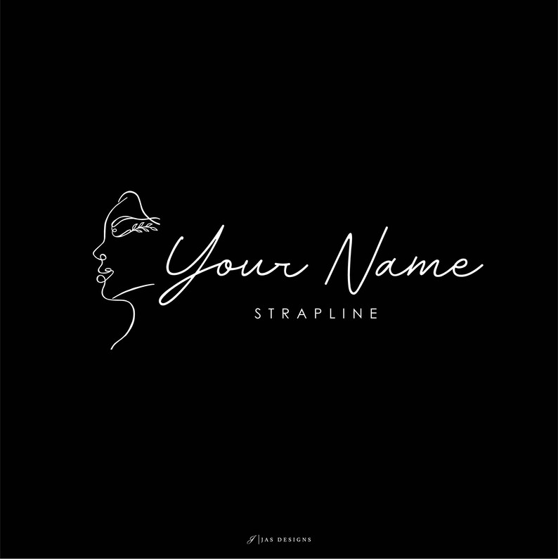 Side Face Outline Logo Design Simple Personalised Company Logo Template ...