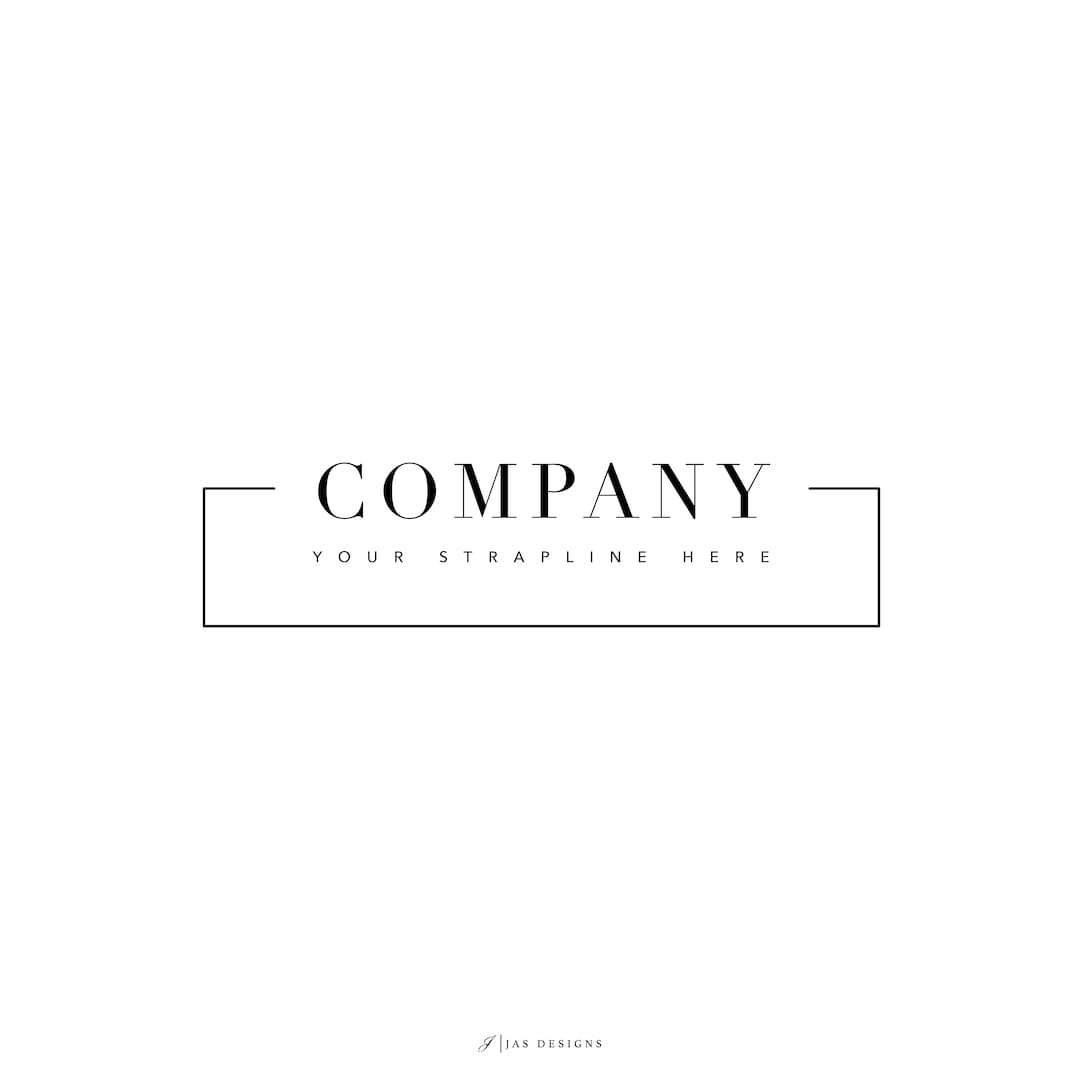 Rectangle Script Text Logo Design Simple Personalised Company Logo ...