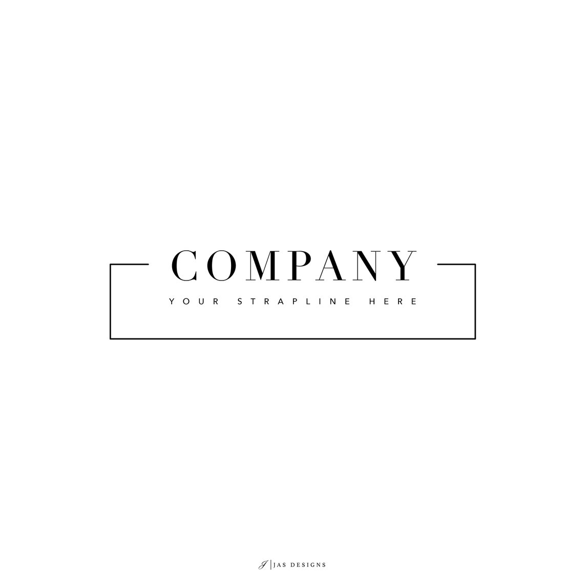 Rectangle Script Text Logo Design Simple Personalised Company Logo ...