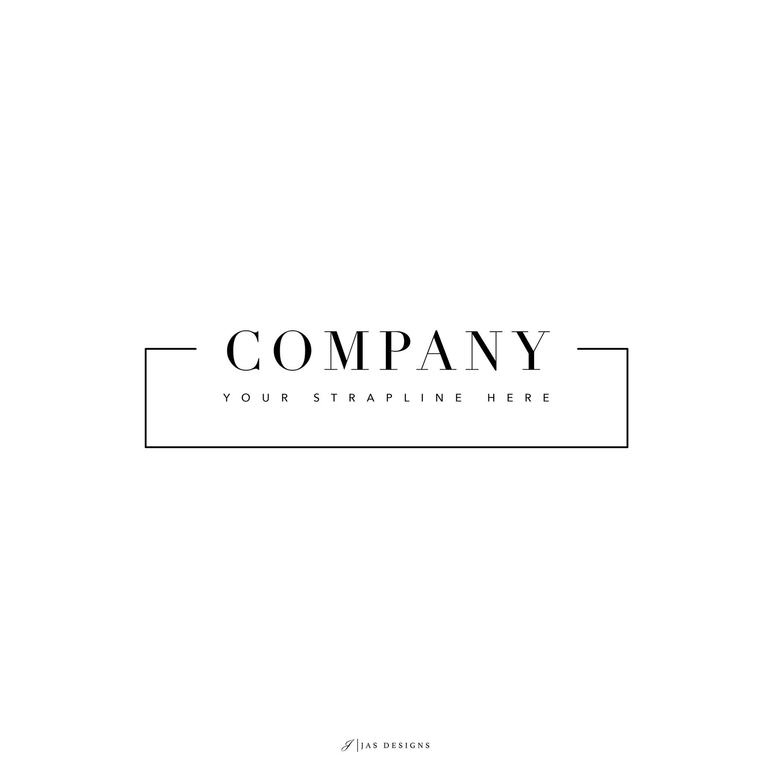 Rectangle Script Text Logo Design Simple Personalised Company Logo ...