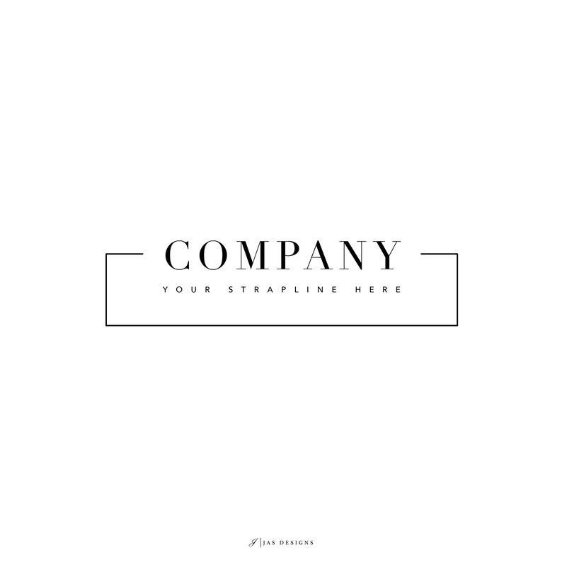 Rectangle Script Text Logo Design Simple Personalised Company Logo ...