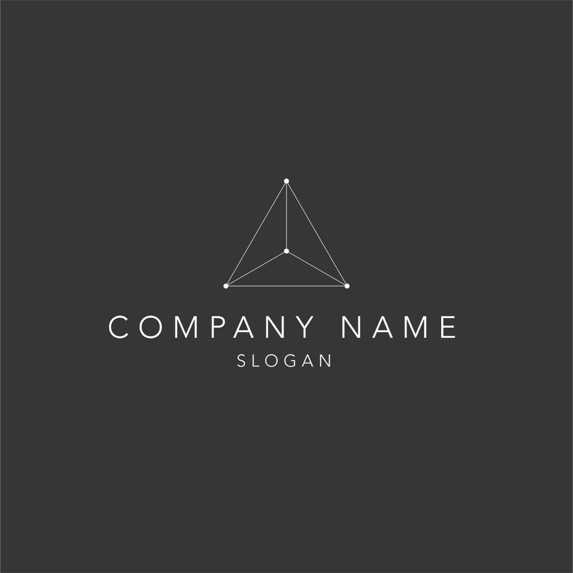 Geometric Triangle Company Logo & Strap-line Bespoke Logo - Etsy