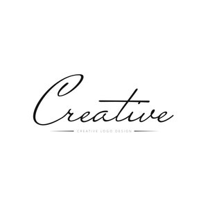 Cursive Script Company Name and Strap-line Bespoke Logo Template Design ...