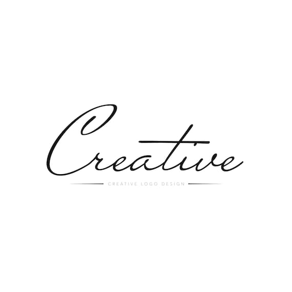 Cursive Script Company Name and Strap-line Bespoke Logo | Etsy