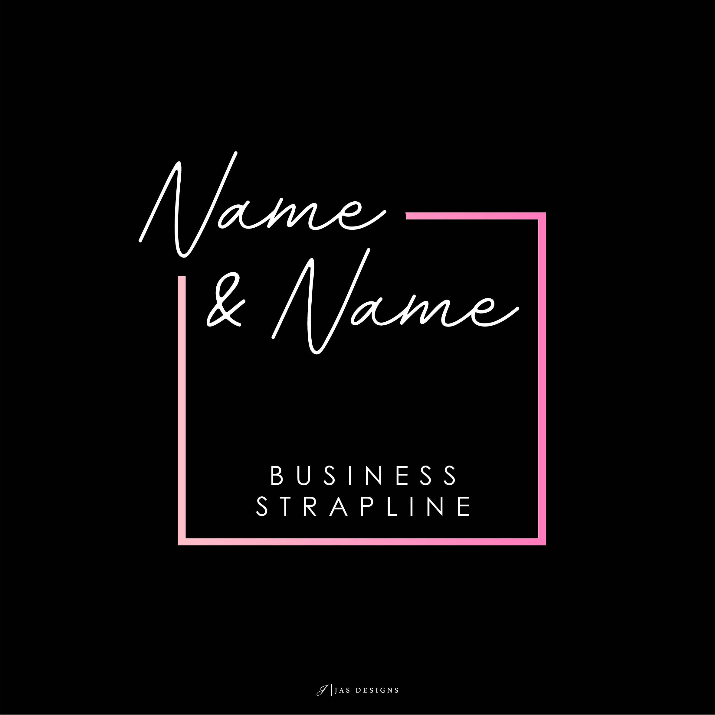 Frame With Script Text Simple Personalised Company Logo Template Design ...