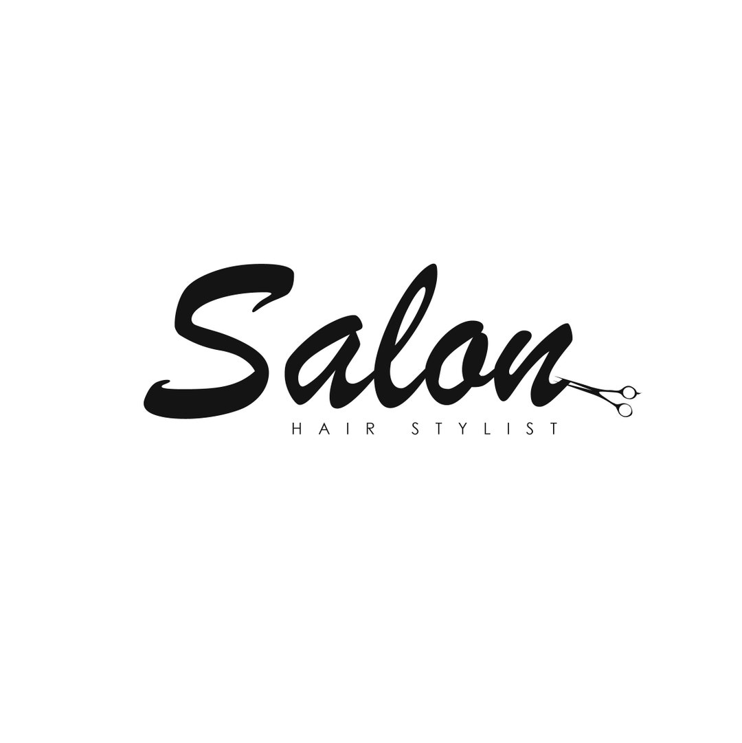 Hair Salon Text Company Logo Scissors Bespoke Logo Template Design ...