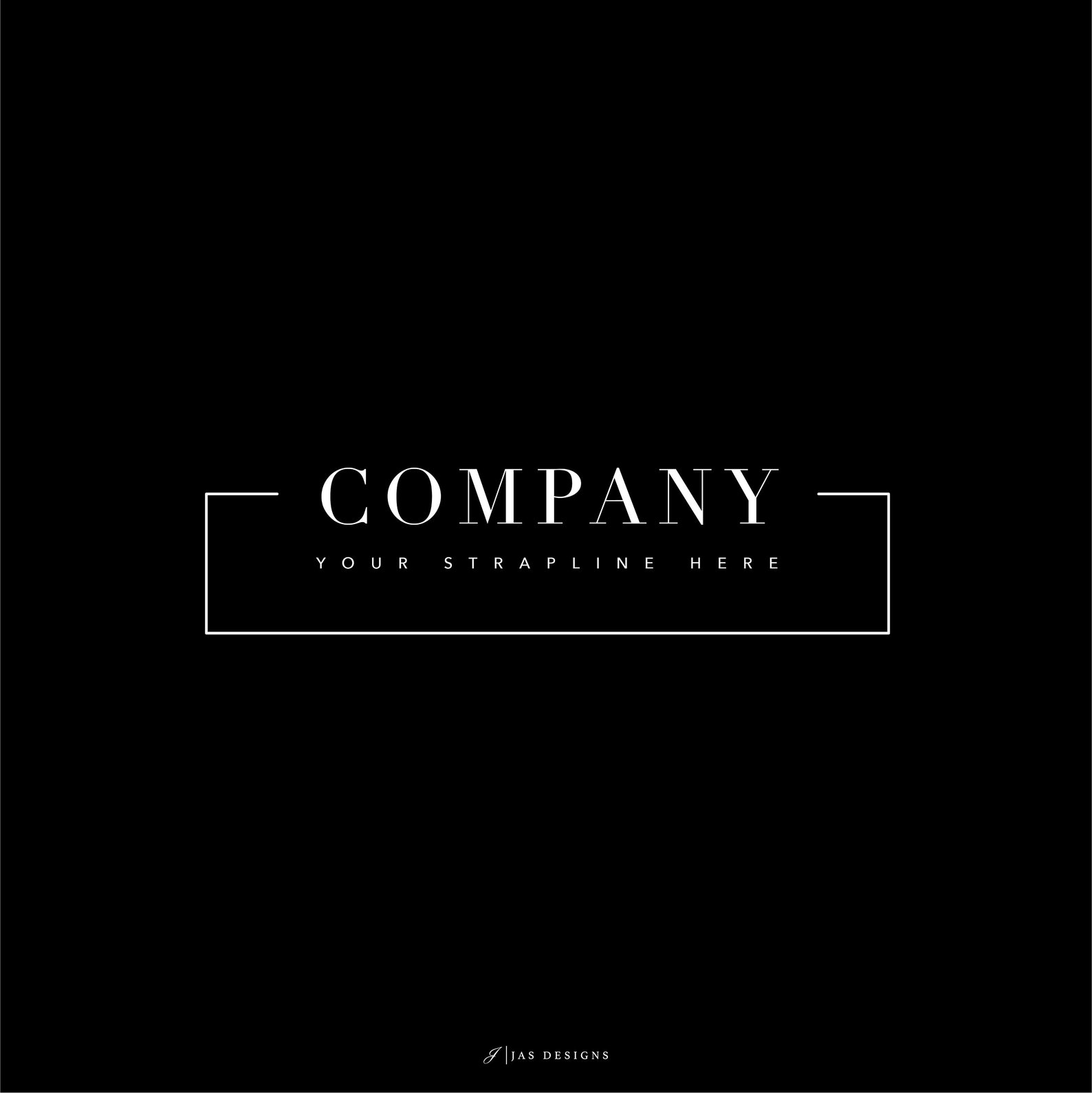 Rectangle Script Text Logo Design Simple Personalised Company Logo ...