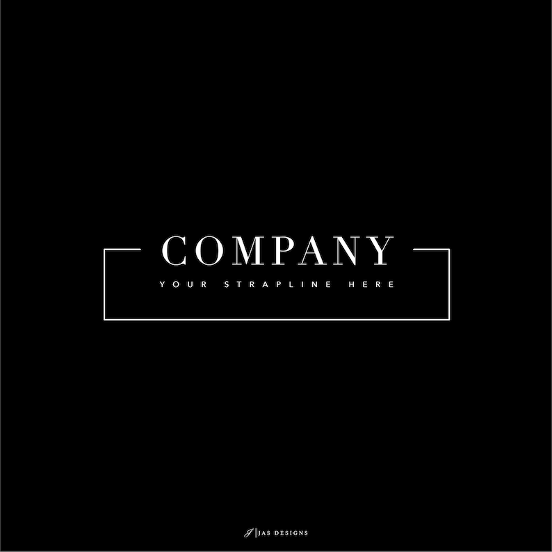 Rectangle Script Text Logo Design Simple Personalised Company Logo ...