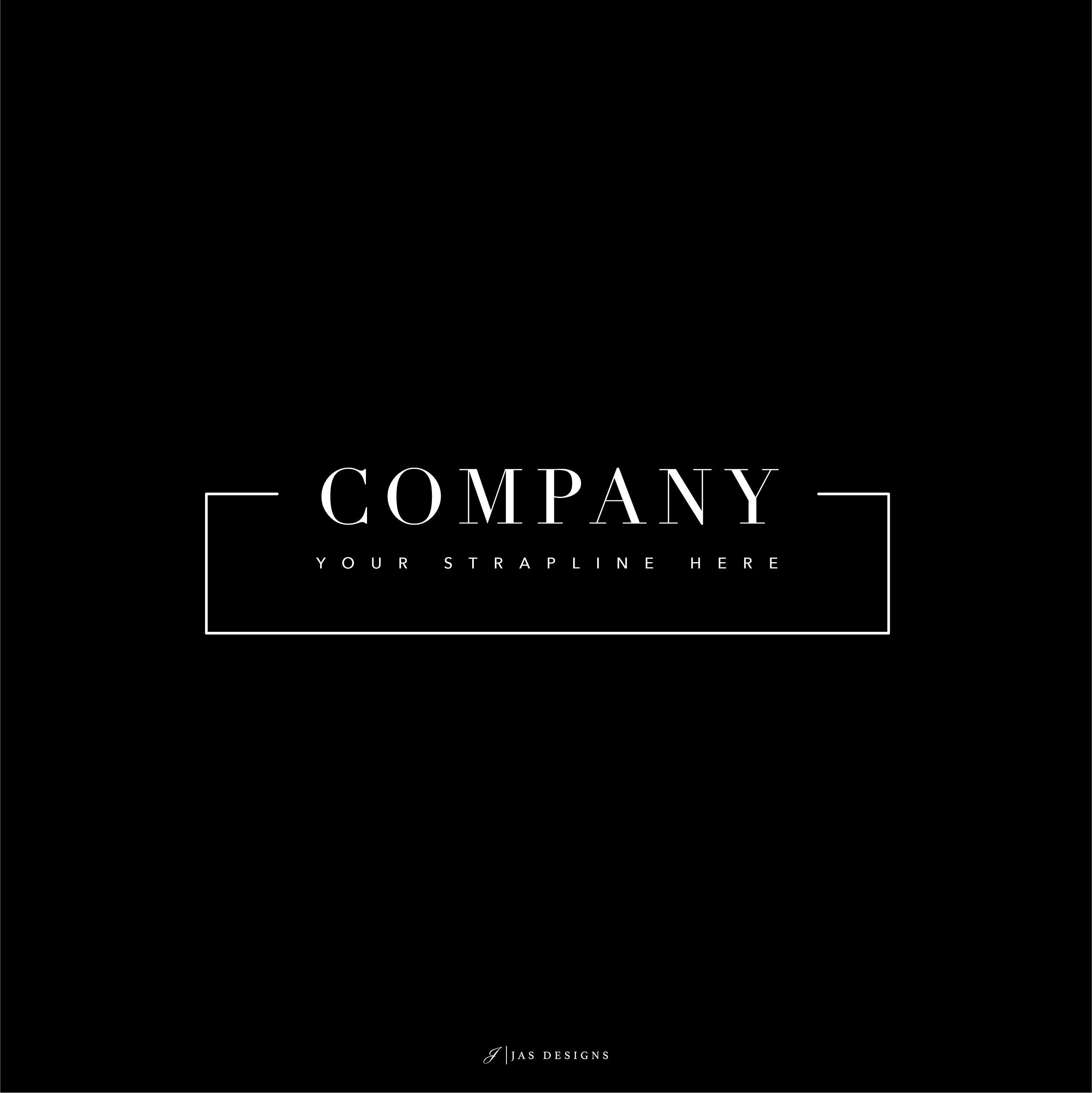 Rectangle Script Text Logo Design Simple Personalised Company Logo ...