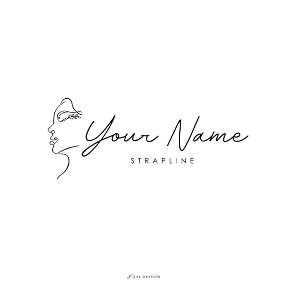 Side Face Outline Logo Design Simple Personalised Company Logo - Etsy