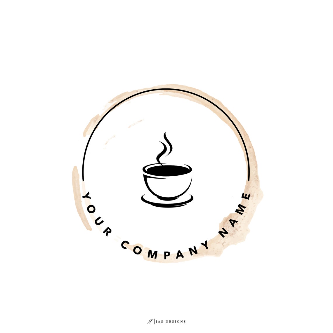 Coffee Stained Logo Design Simple Personalised Company Logo Template ...