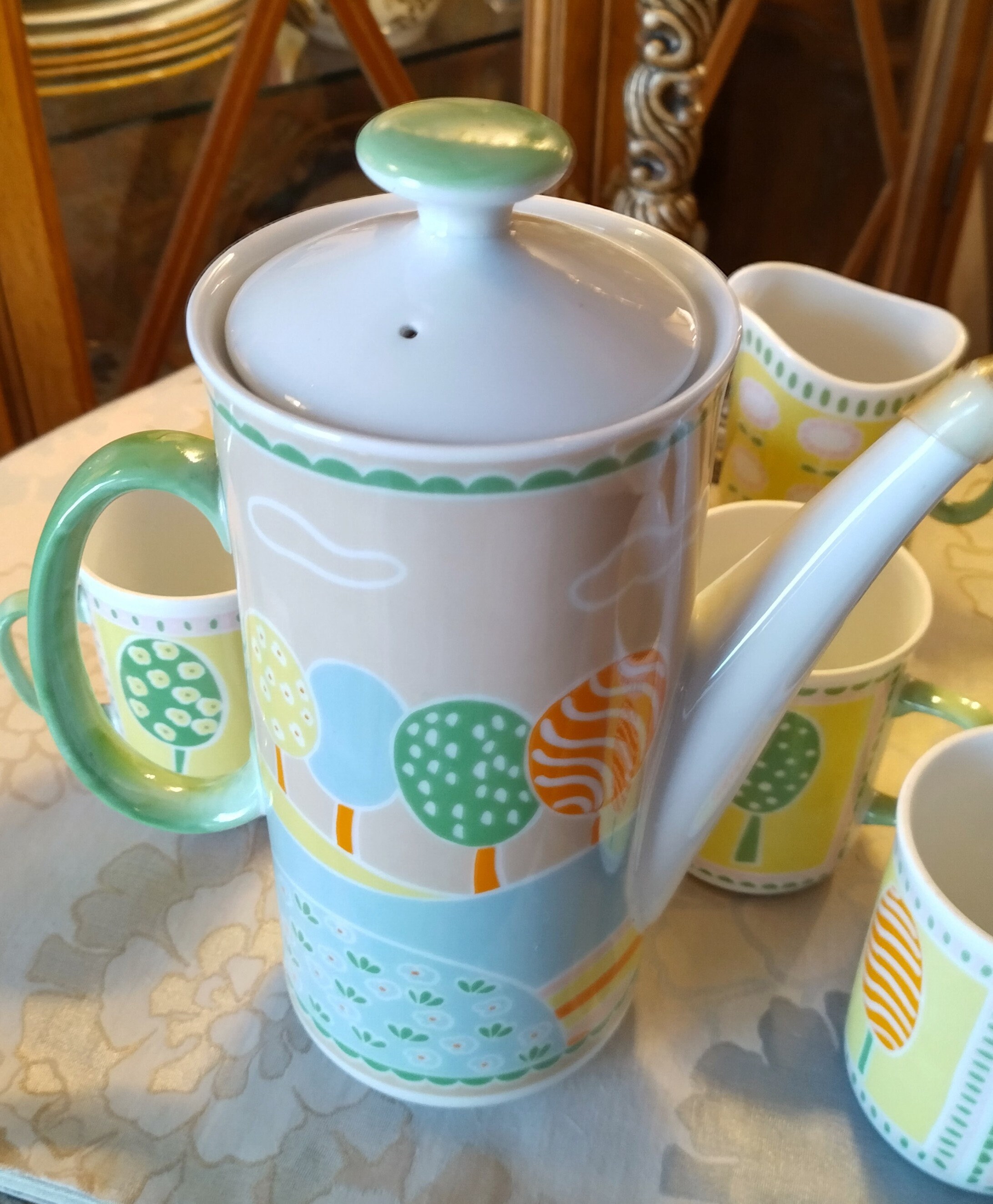 Vintage Shafford Bone China Coffee Pot Set the Little Farm - Etsy