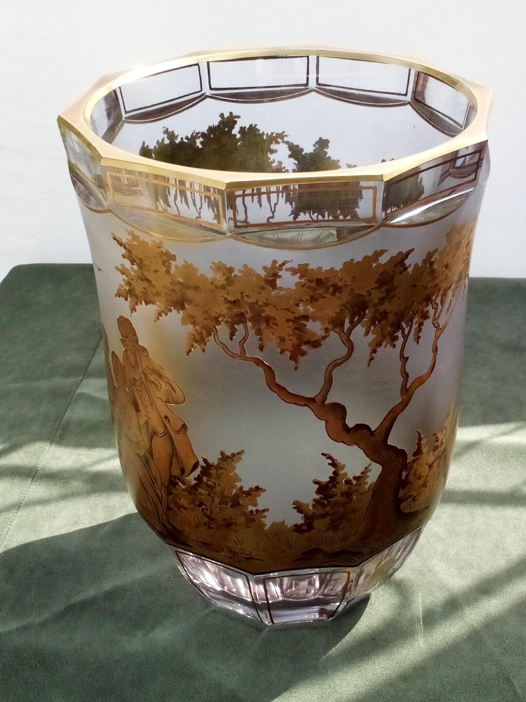 Antique Haida Bohemian Art Glass Vase Signed by Wolfgang Berndt Ca ...