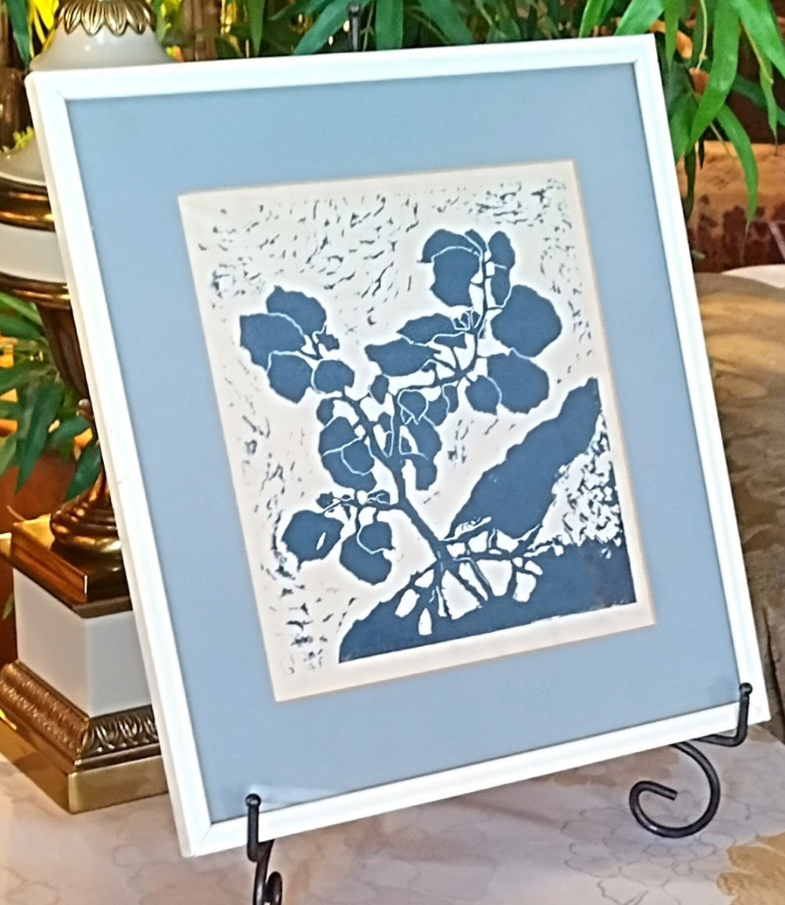 Vintage Framed Linoleum Block Print - Etsy