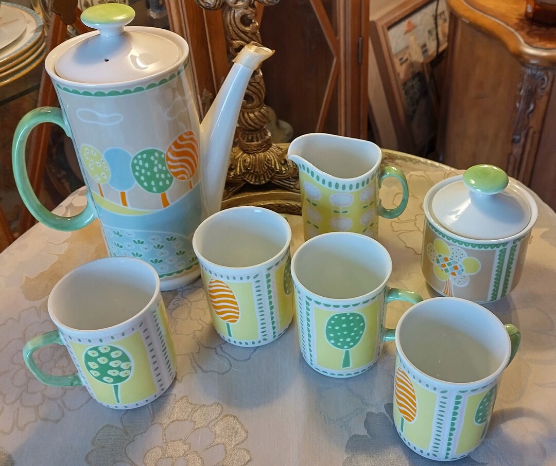 Vintage Shafford Bone China Coffee Pot Set "the Little Farm" - Etsy