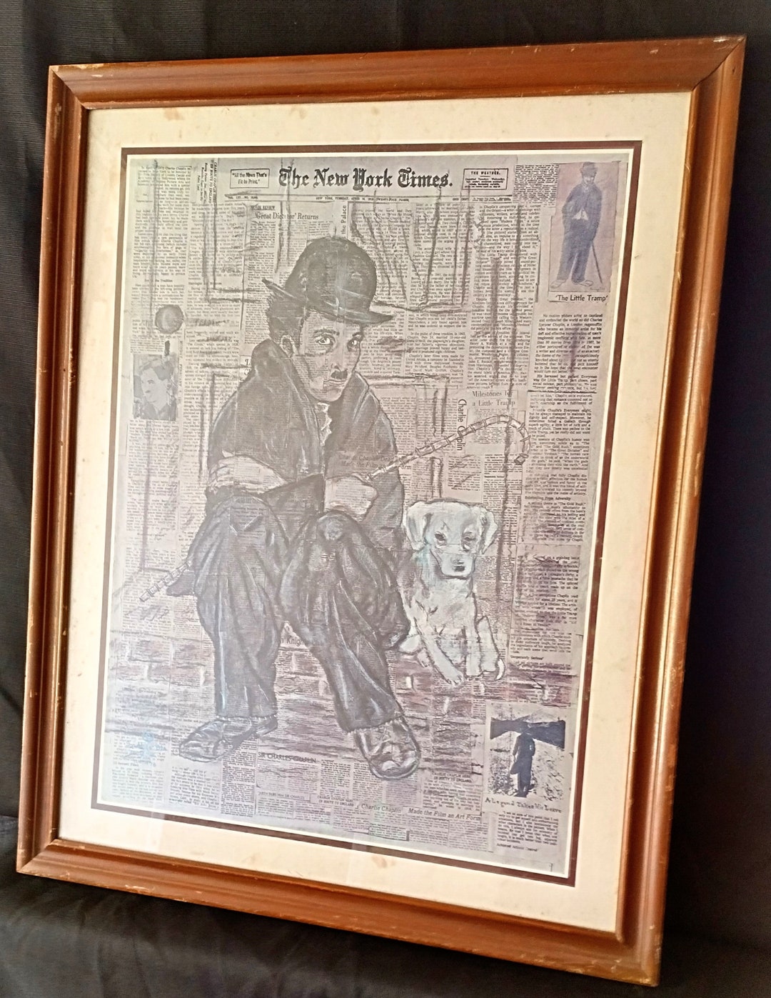 1978 Framed Charlie Chaplin New York Times Collage - Etsy