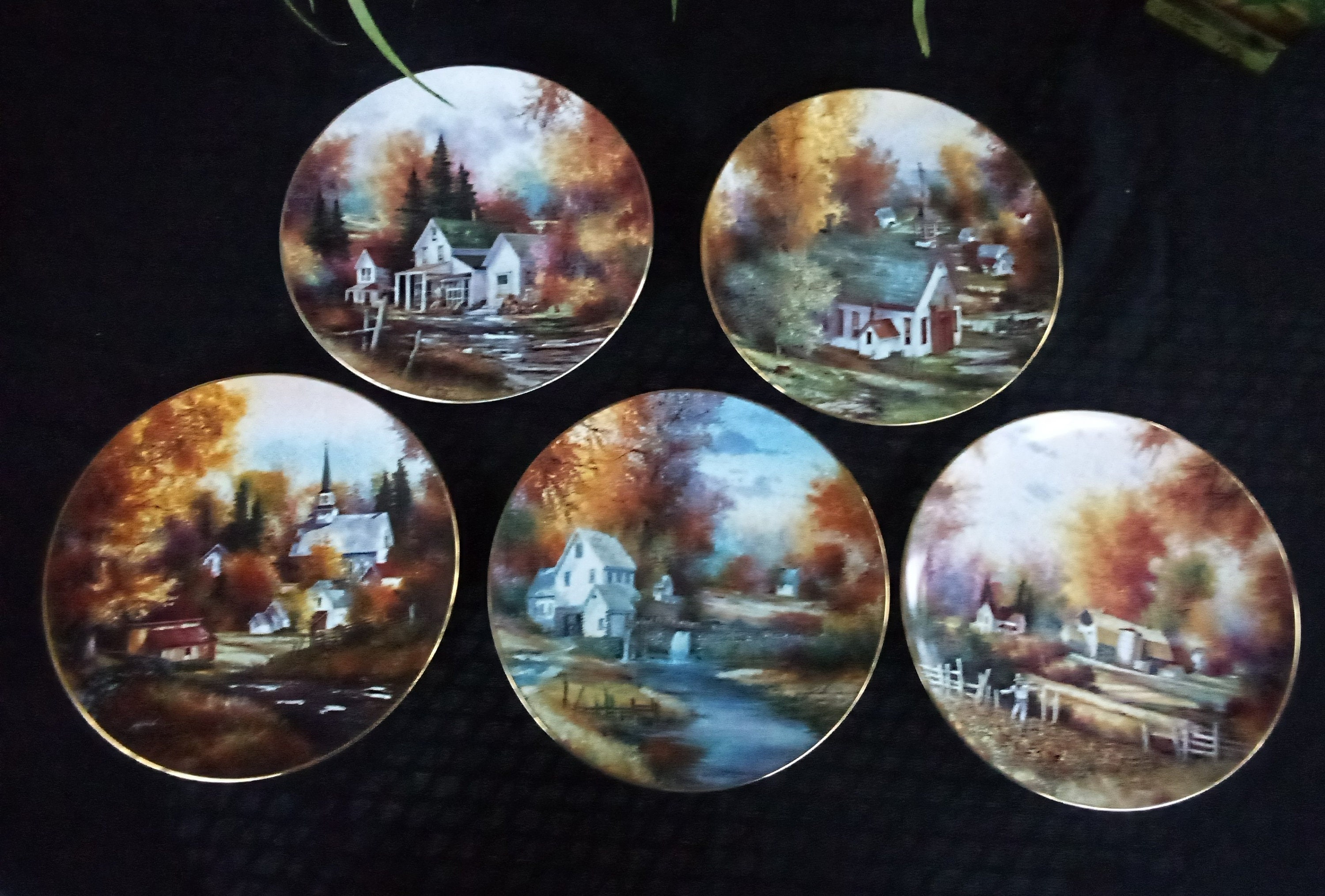 Set of Five Art Plates From Seasons of Splendor Series by Edwin Knowles ...