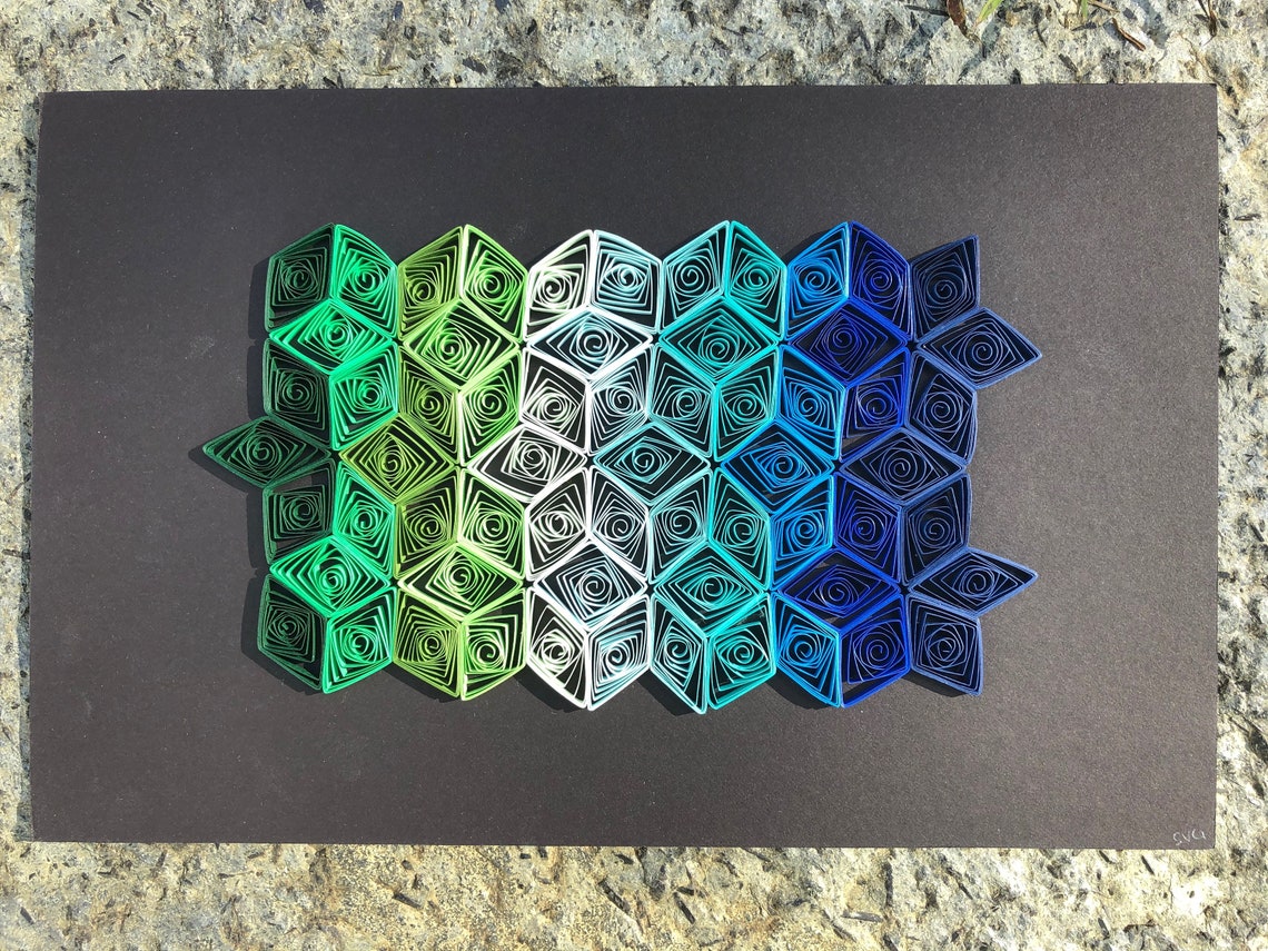 Paper Quilled Geometric Gradient - Etsy