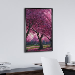Cherry Blossom Tree Wall Art Vibrant Pink Beauty of Nature - Etsy