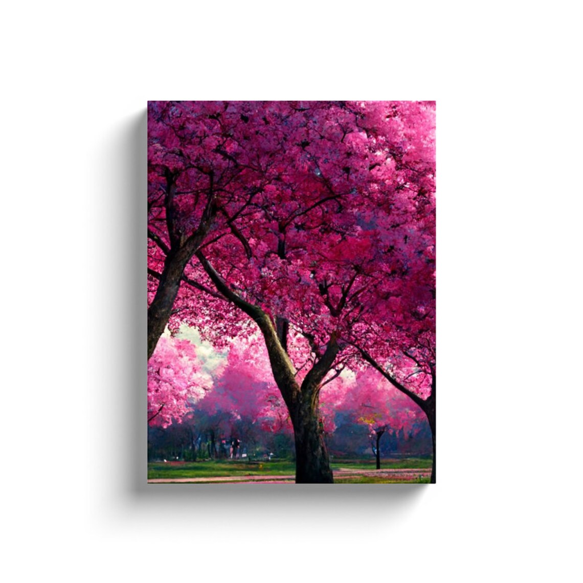 Cherry Blossom Tree Wall Art, Vibrant Pink, Beauty of Nature, Home or ...