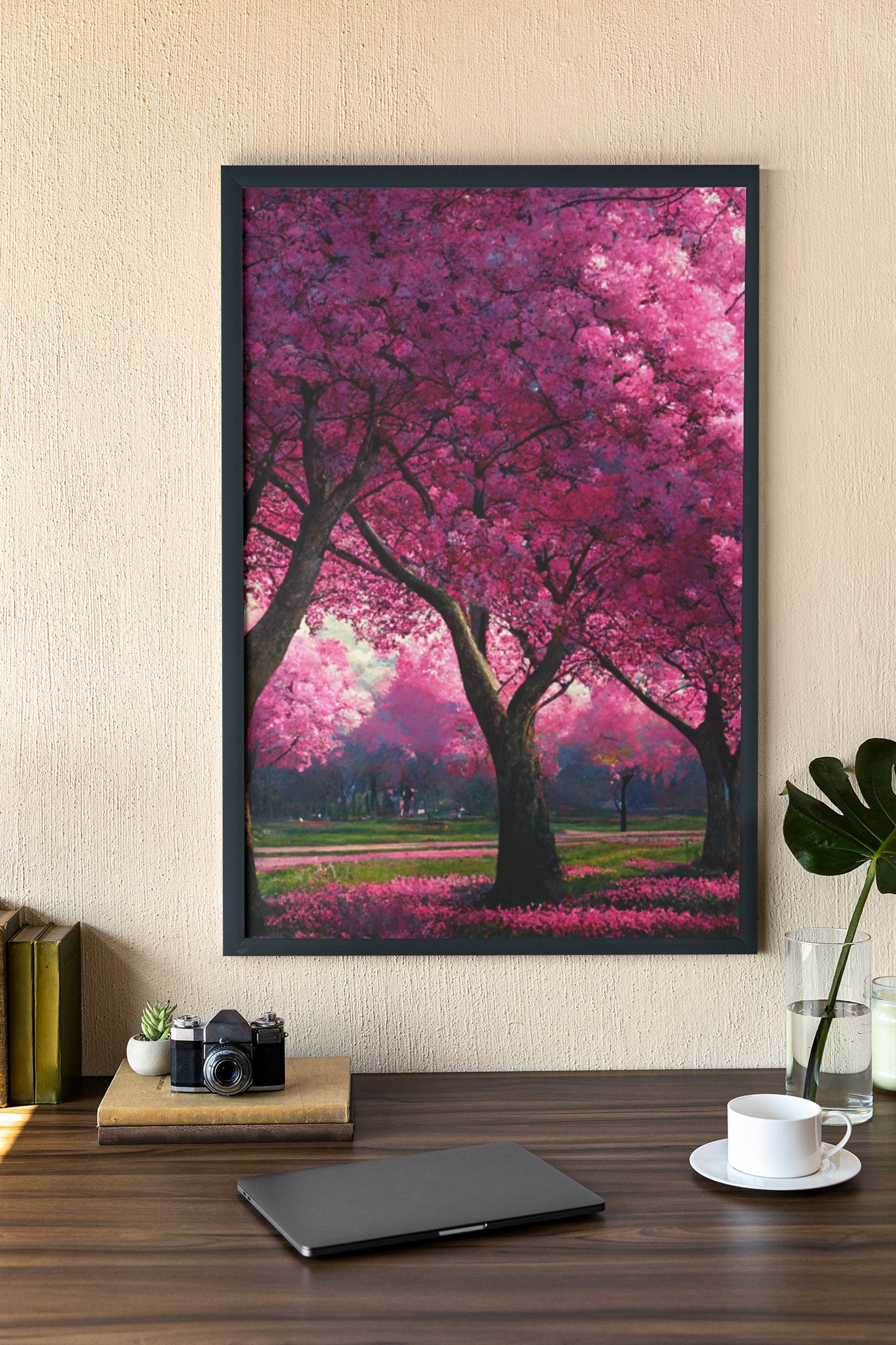 Cherry Blossom Tree Wall Art Vibrant Pink Beauty of Nature - Etsy