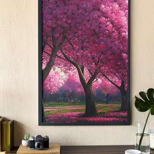 Cherry Blossom Tree Wall Art Vibrant Pink Beauty of Nature - Etsy