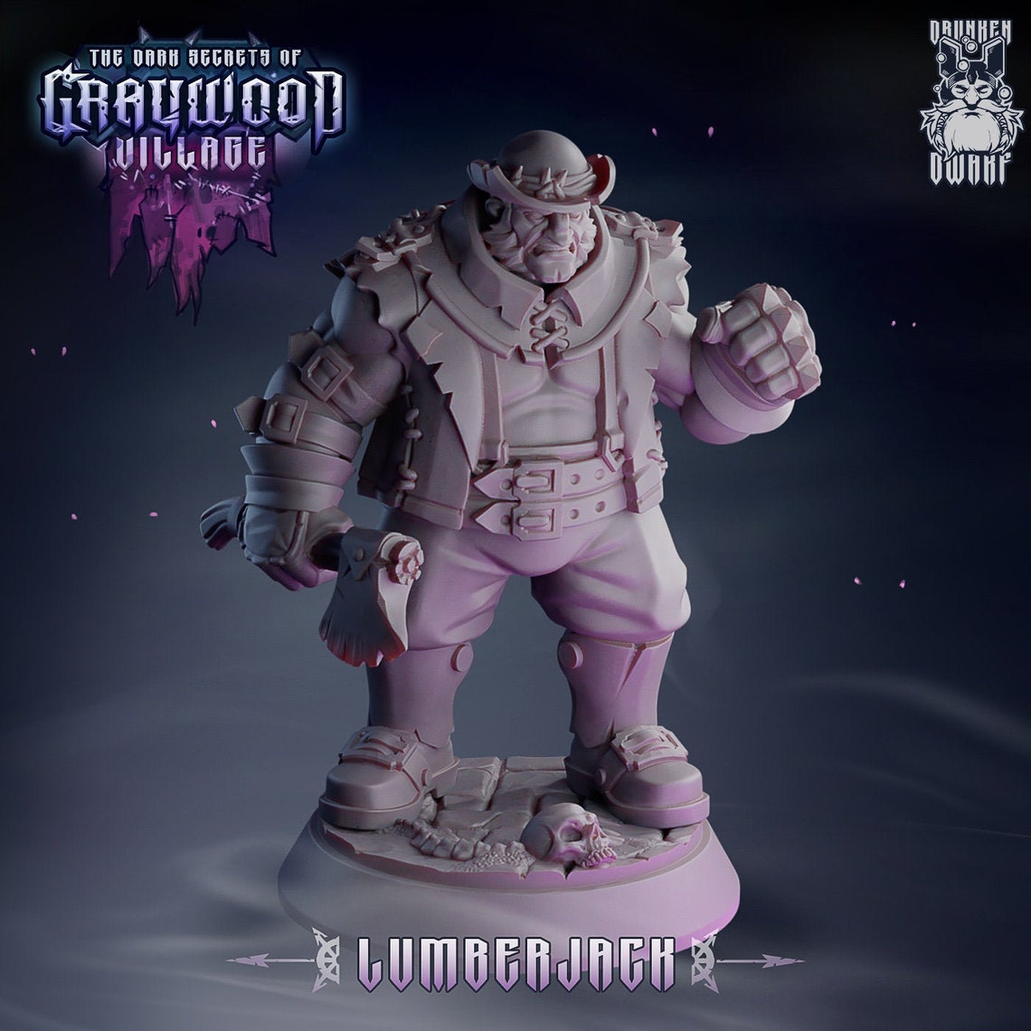 Lumberjack Drunken Dwarf 3d Printed Resin Miniature Etsy 