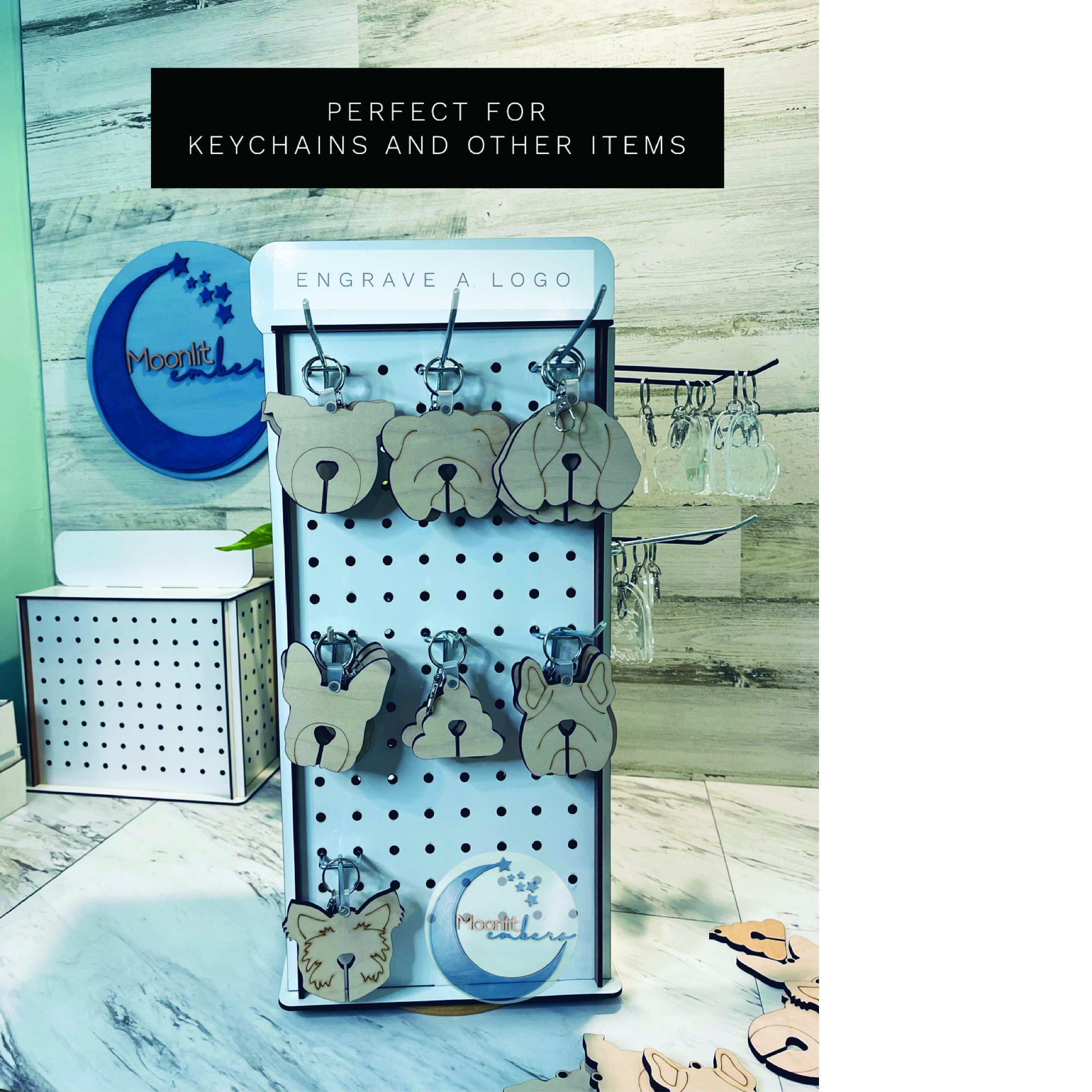 Digital FILE, Peg Board Display 3 Piece Set, 3 Size Display Cases ...