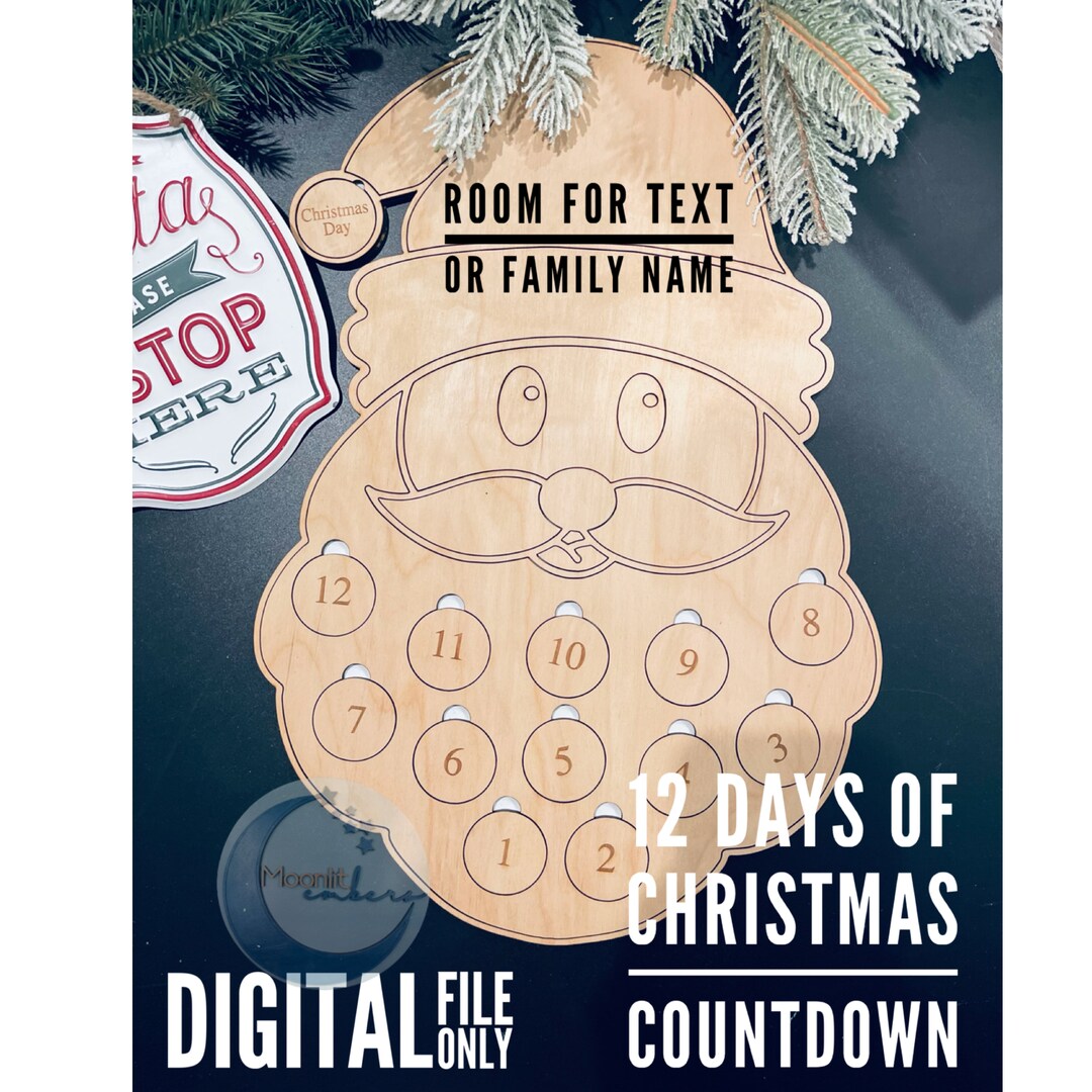 Twelve Days of Christmas Countdown Santa Countdown How Many - Etsy UK