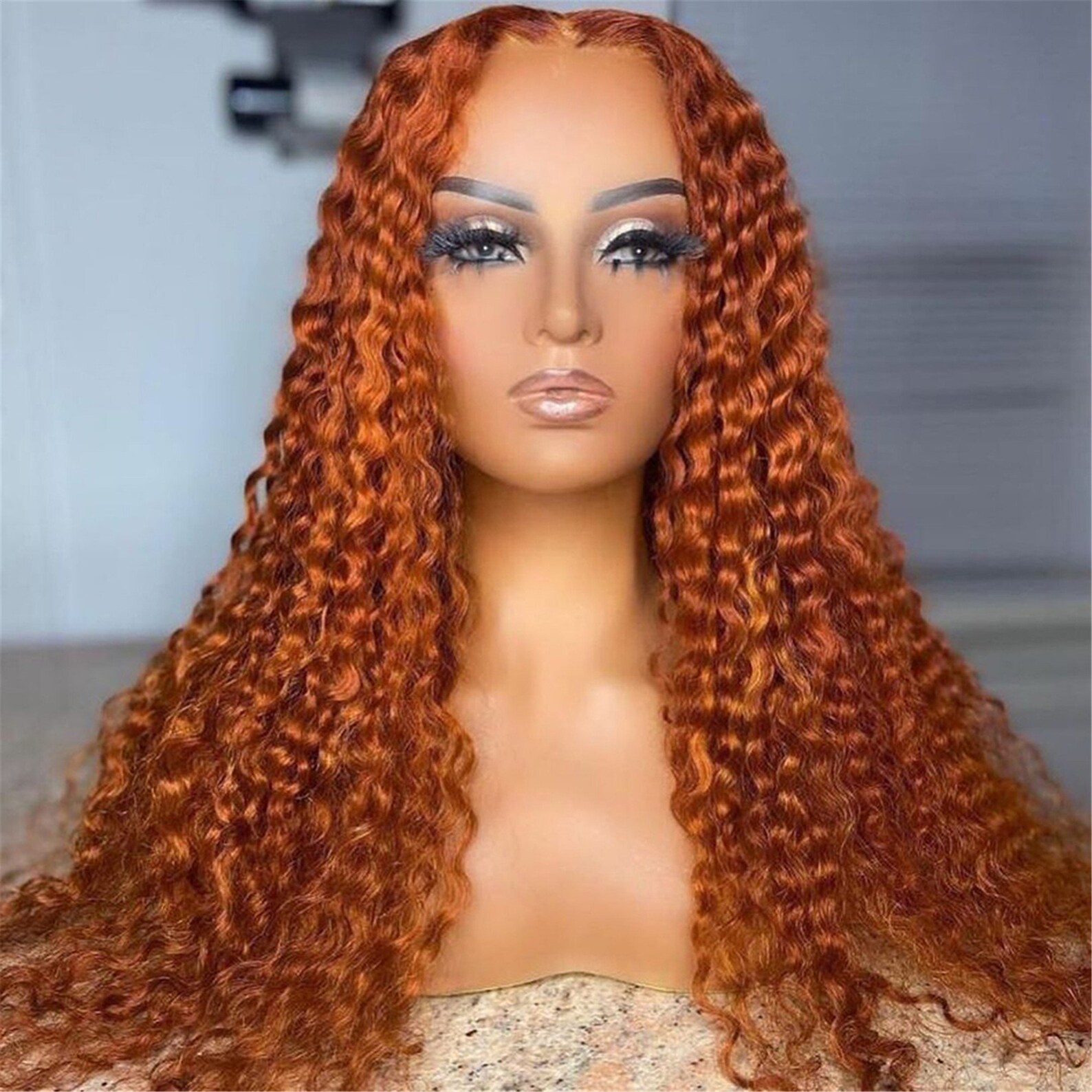 Colored Curly Ginger Orange Deep Wave Lace Front Human Hair Etsy