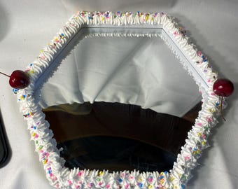 Fake Cake Sprinkle Vanity Mirror Vintage Style Room Decor Heart Shaped ...