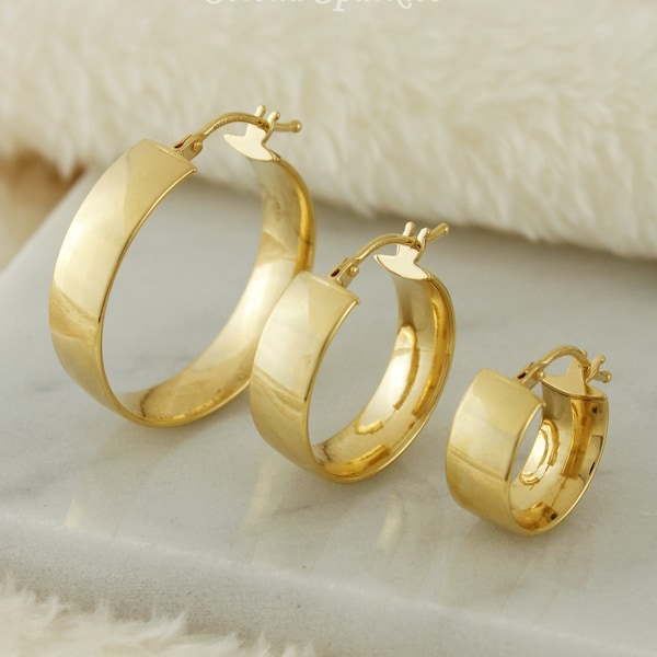 Real Gold Hoop Earrings - Etsy