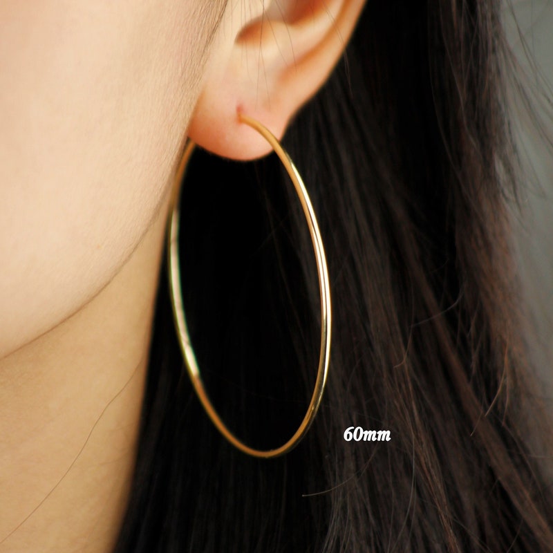 Solid Big Gold Hoop Earrings - Etsy
