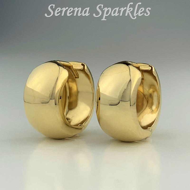 Gold Sparkly Chunky Hoops - Etsy