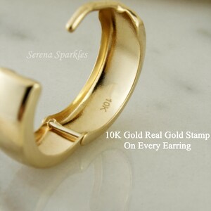 10k Solid Gold Huggies, Real Gold Huggie Hoop Earrings, Chunky Gold ...